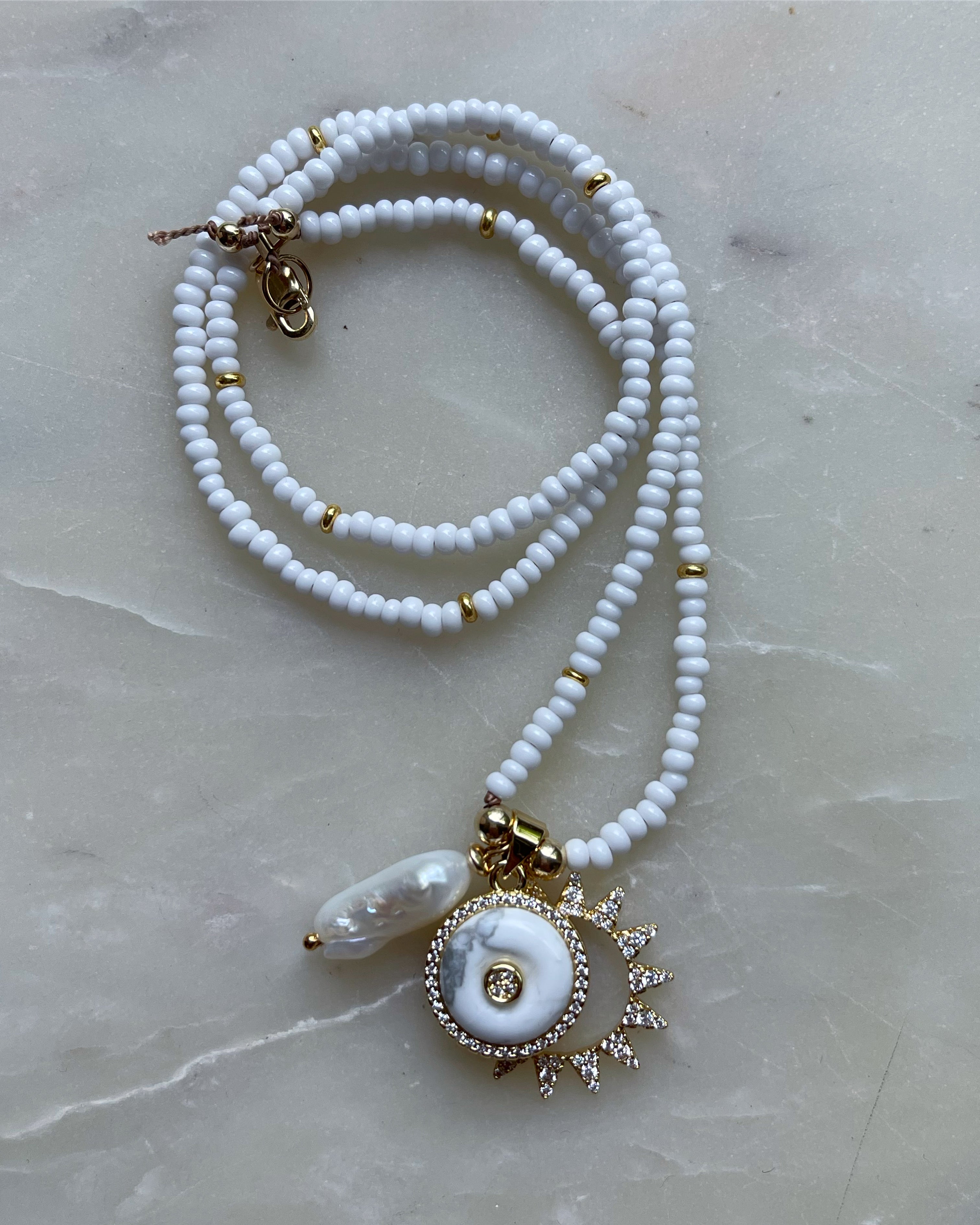 White Charm Necklace – Kyra Stone